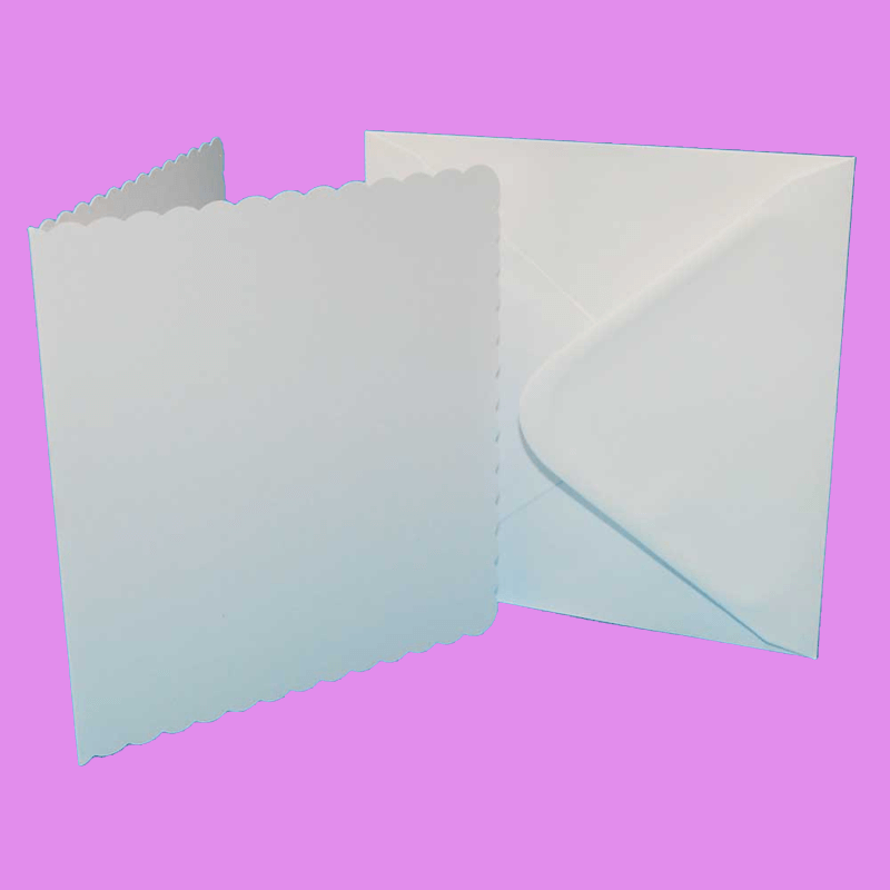 CRAFT UK Card and Envelopes - White - Scalloped