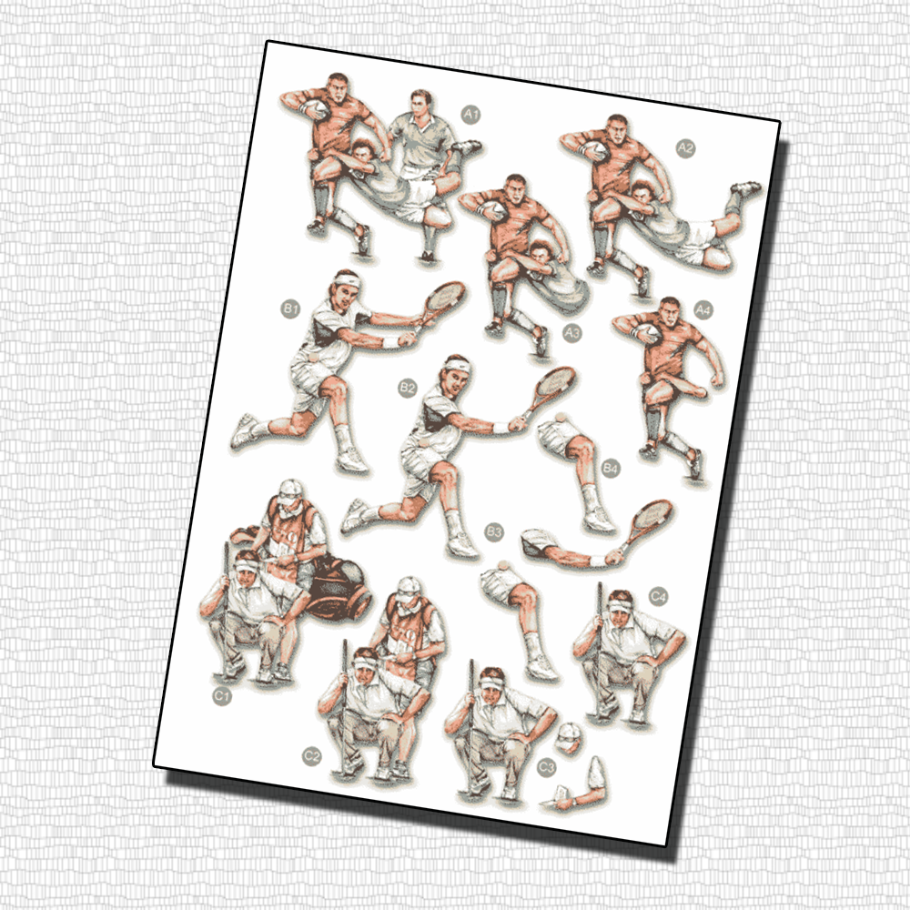 Sport, Leisure Decoupage Card Toppers - Limetree Craft