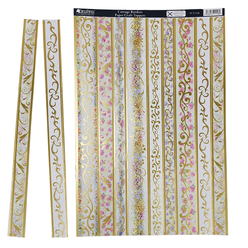 Cottages beautiful painted die-cut toppers, bookmarks, Borders